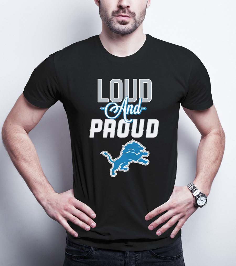 Detroit Lions Loud And Proud With Iconic Blue Lion T-Shirt