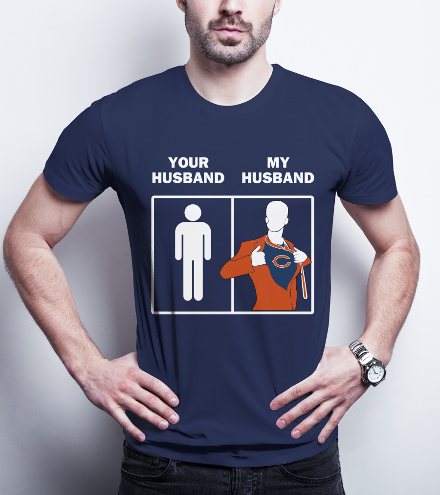 Chicago Bears My Husband Superman Logo Parody Your Husband T-Shirt