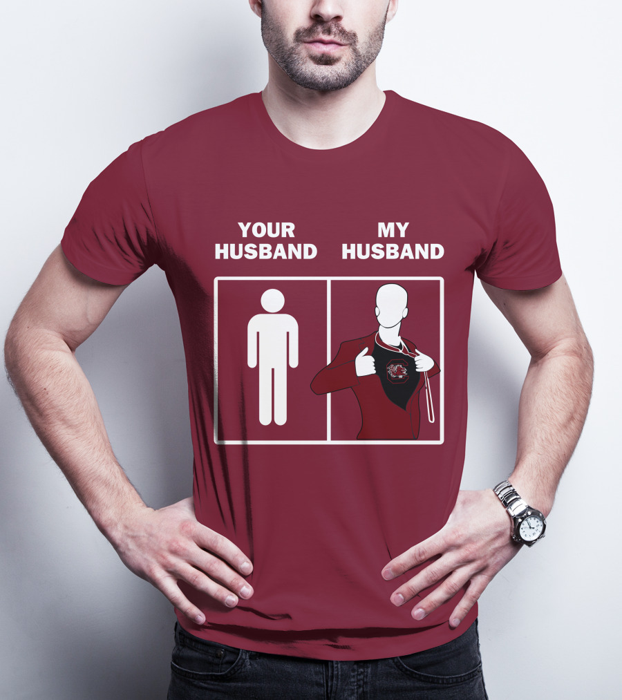South Carolina Gamecocks Your Husband My Husband Sports Fan Comparison T-Shirt
