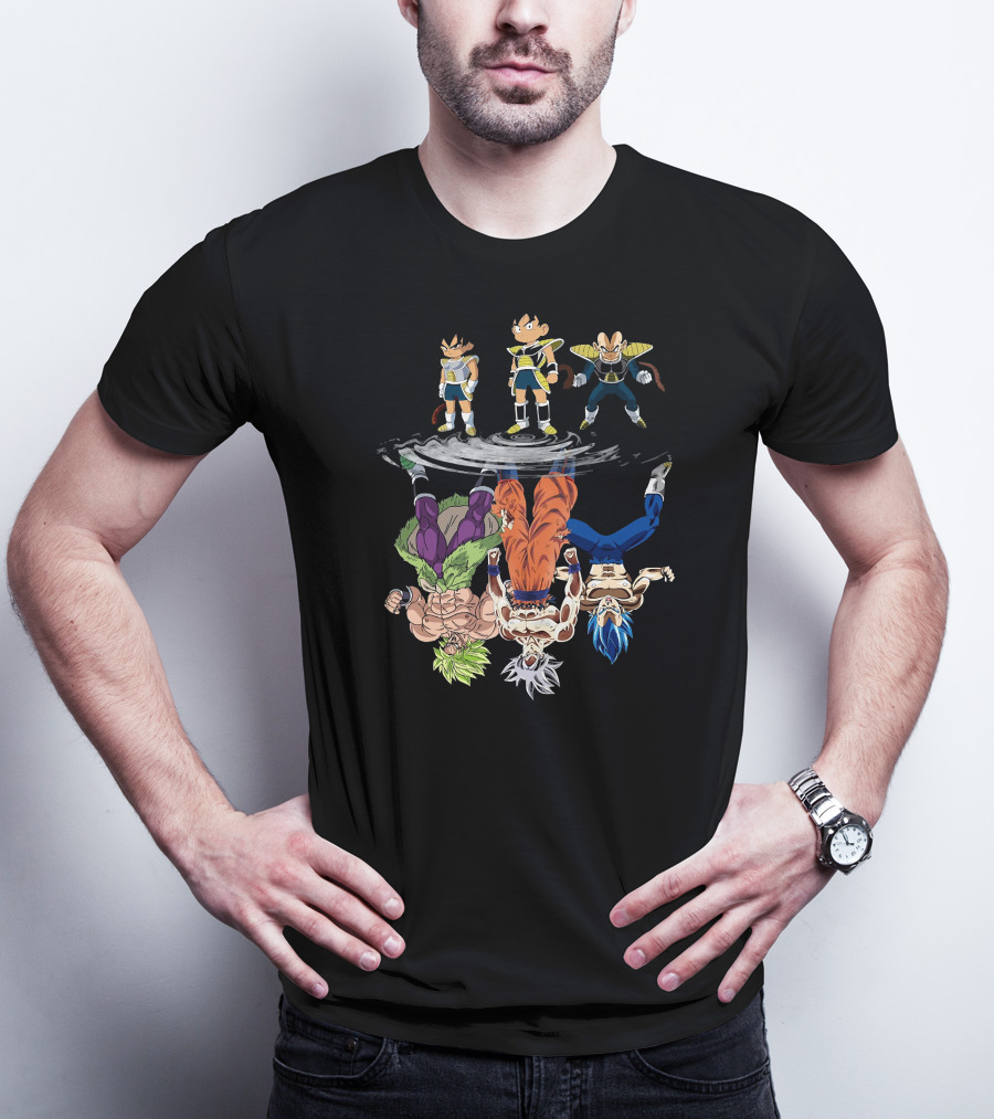 Dragonball Z Saiyan Warriors And Super Saiyan Reflections T-Shirt