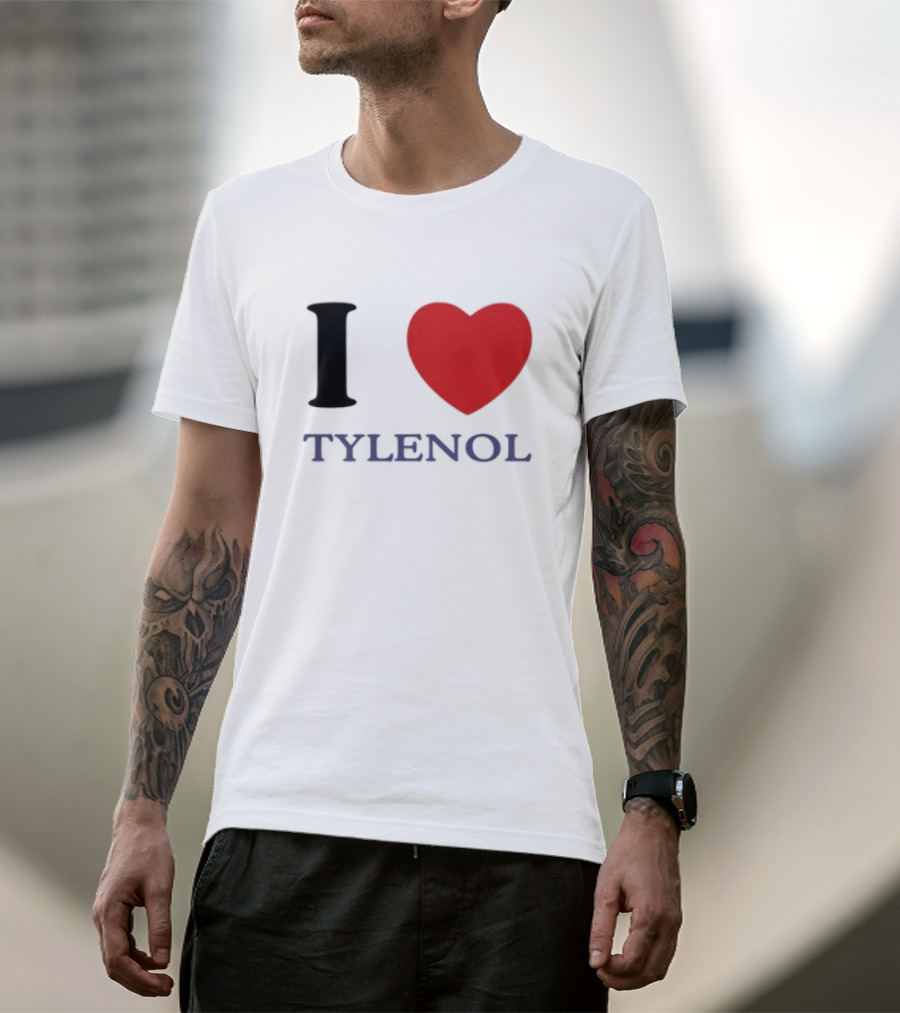 I Heart Tylenol Red Heart Graphic T-Shirt
