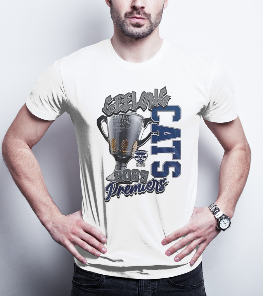 Geelong Cats AFL Premiers 2025 Champions Cup Football T-Shirt