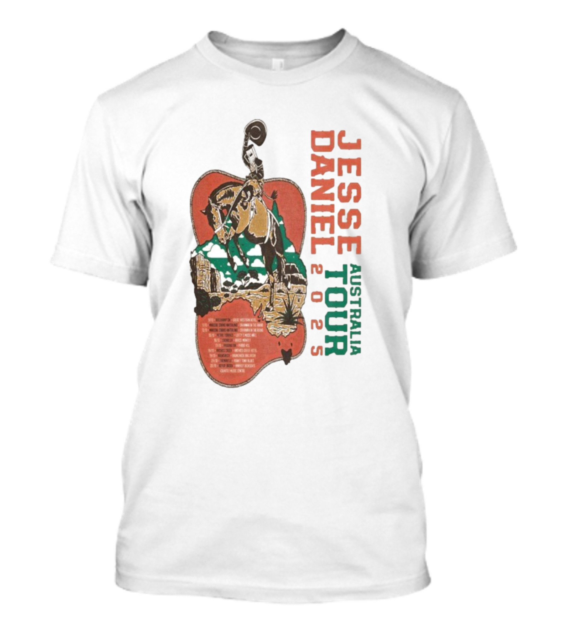 Jesse Daniel Australia Tour 2025 Tiru Forsyth Cowboy Retro Western Style T-Shirt