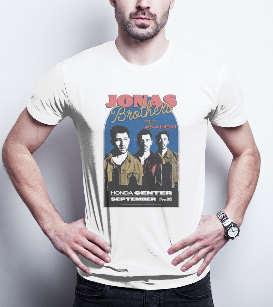 Jonas Brothers Greetings From Anaheim Honda Center September 27 2025 T-Shirt