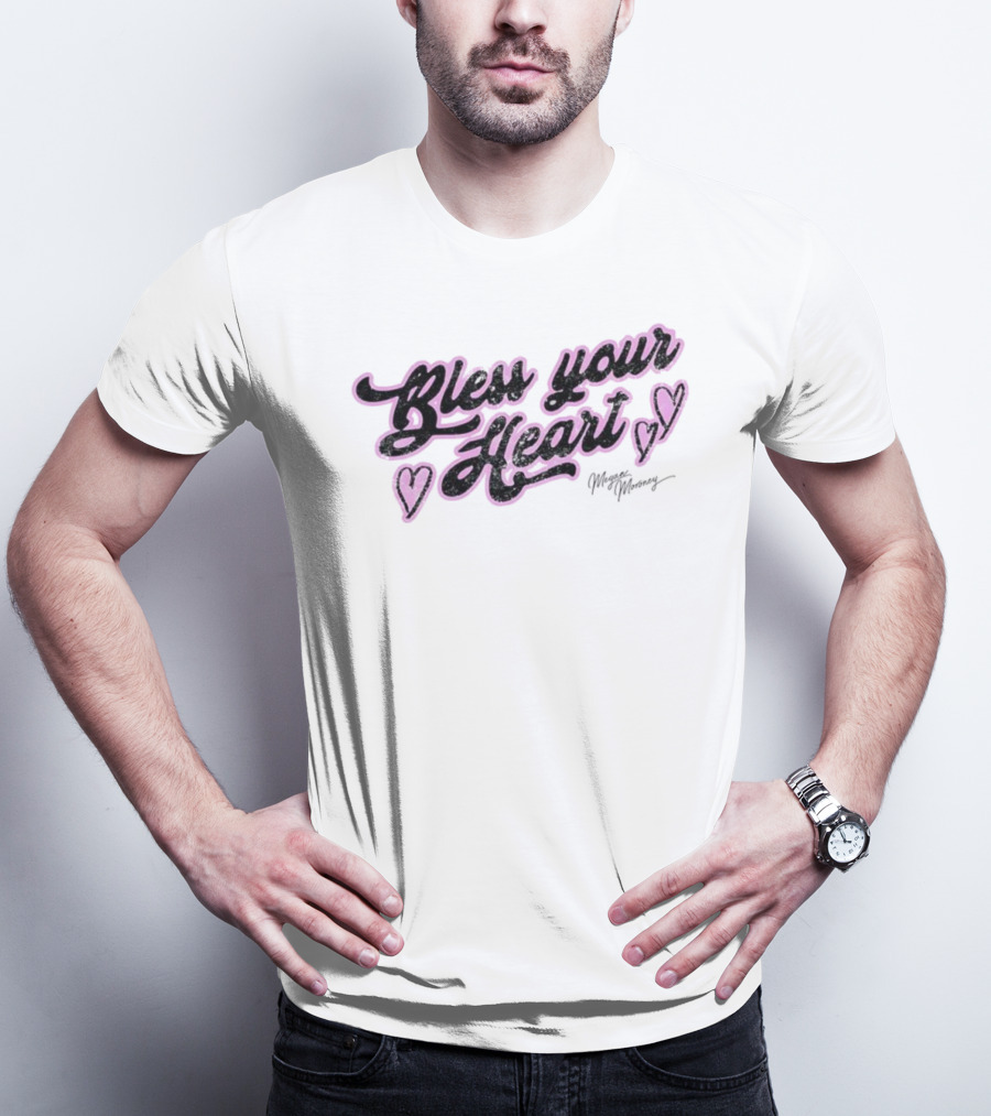 Bless Your Heart Megan Moroney Signature Pink Hearts T-Shirt