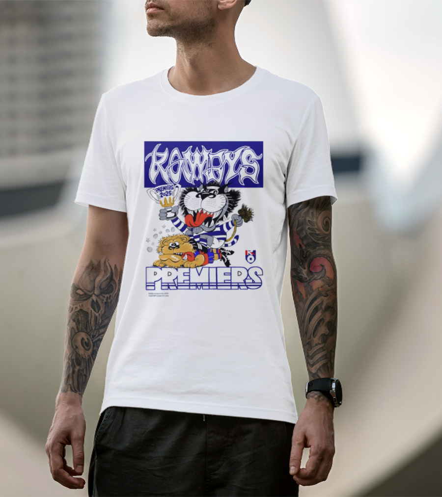 Geelong Cats Rowdys AFL Grand Finals 2025 Premiers Champions Cartoon Style T-Shirt