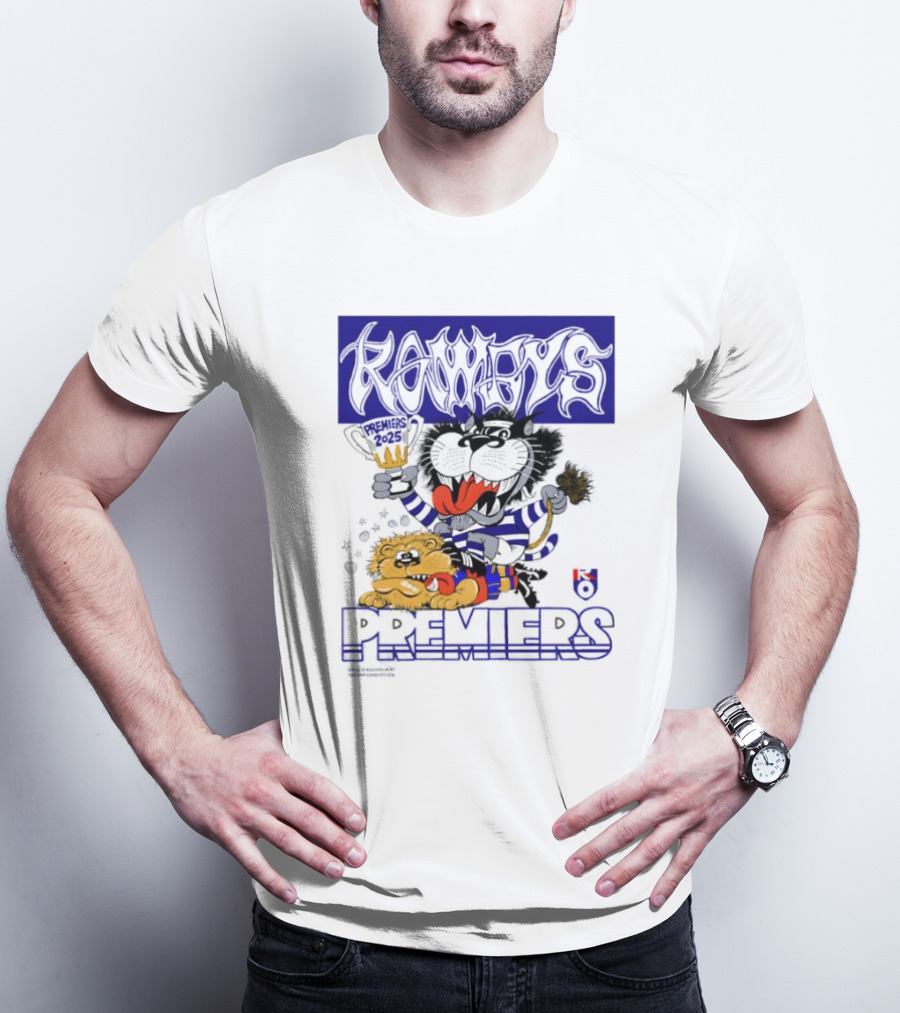 Geelong Cats Rowdys AFL Grand Finals 2025 Premiers Champions Cartoon Style T-Shirt