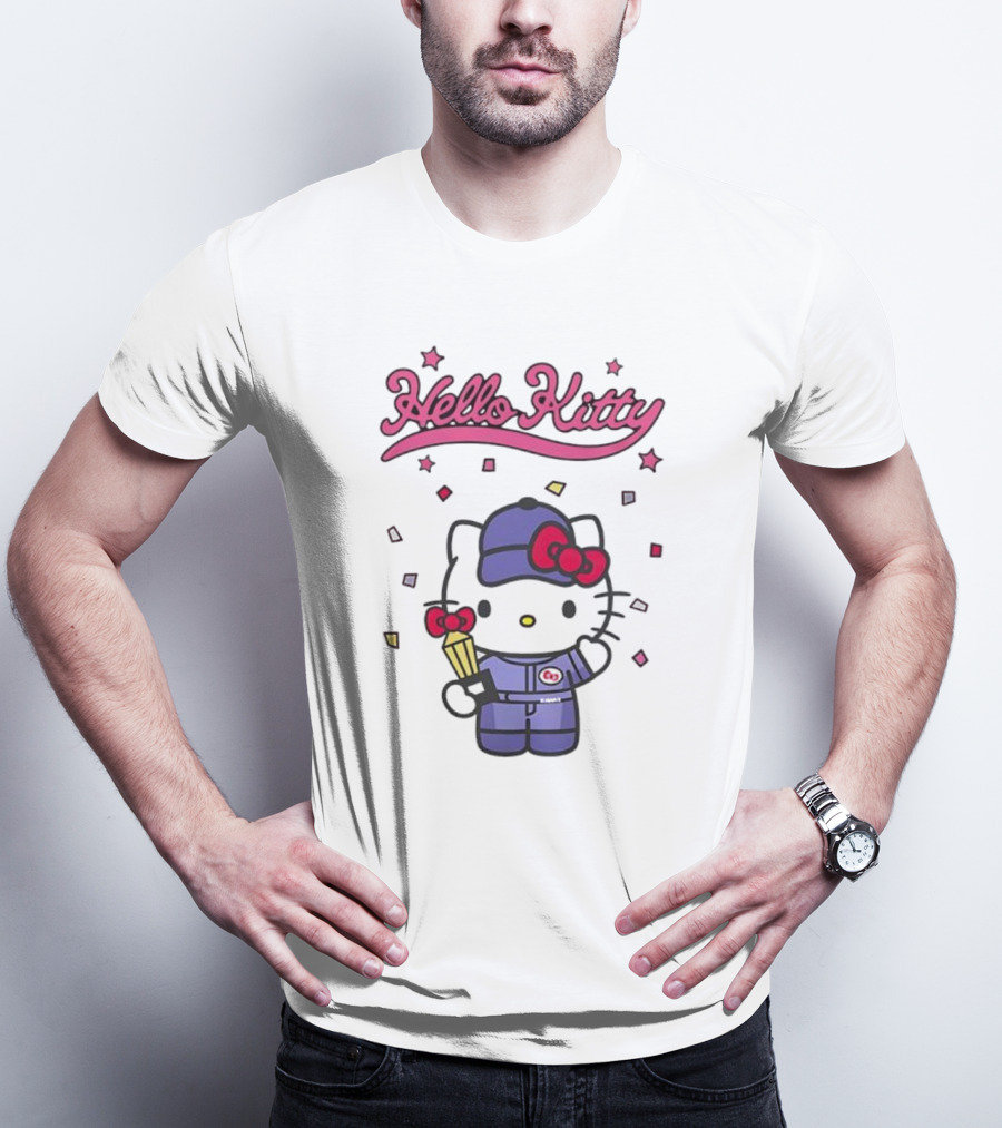 Hello Kitty Racing Champion With Trophy And Stars T-Shirt