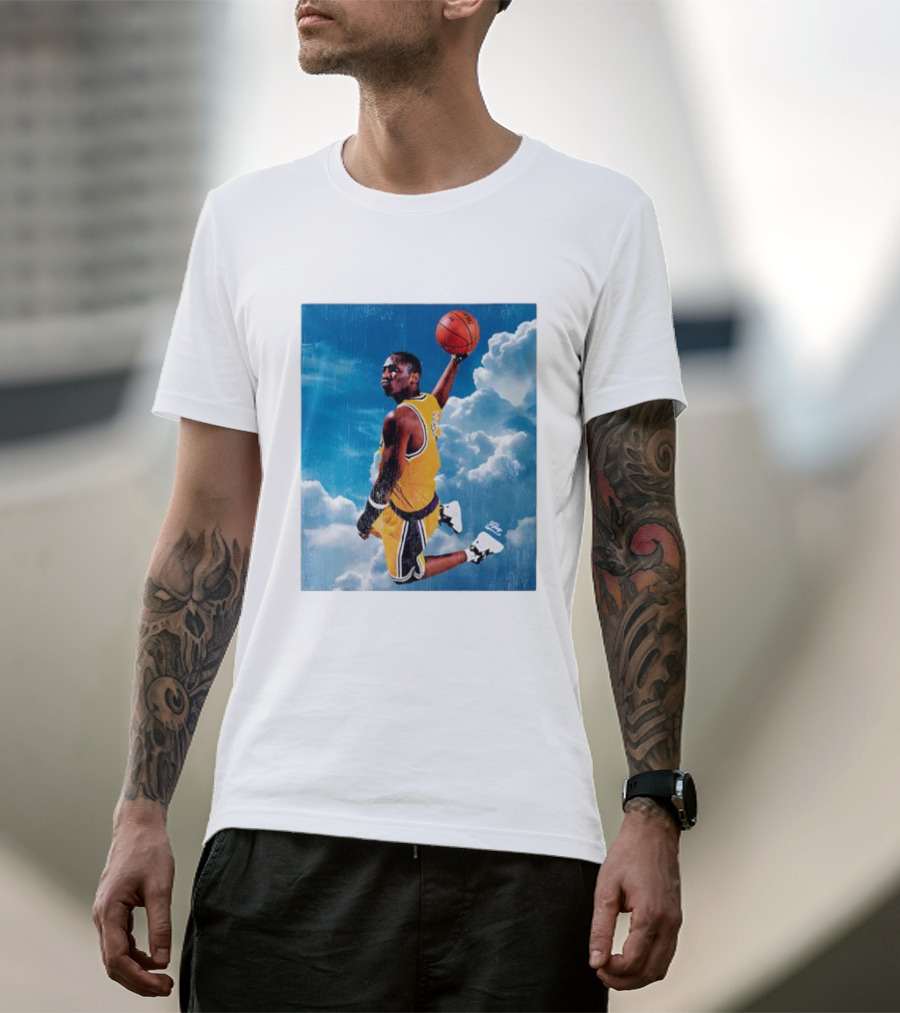 Mamba Sky High Basketball Legend Jumping Through Clouds T-Shirt