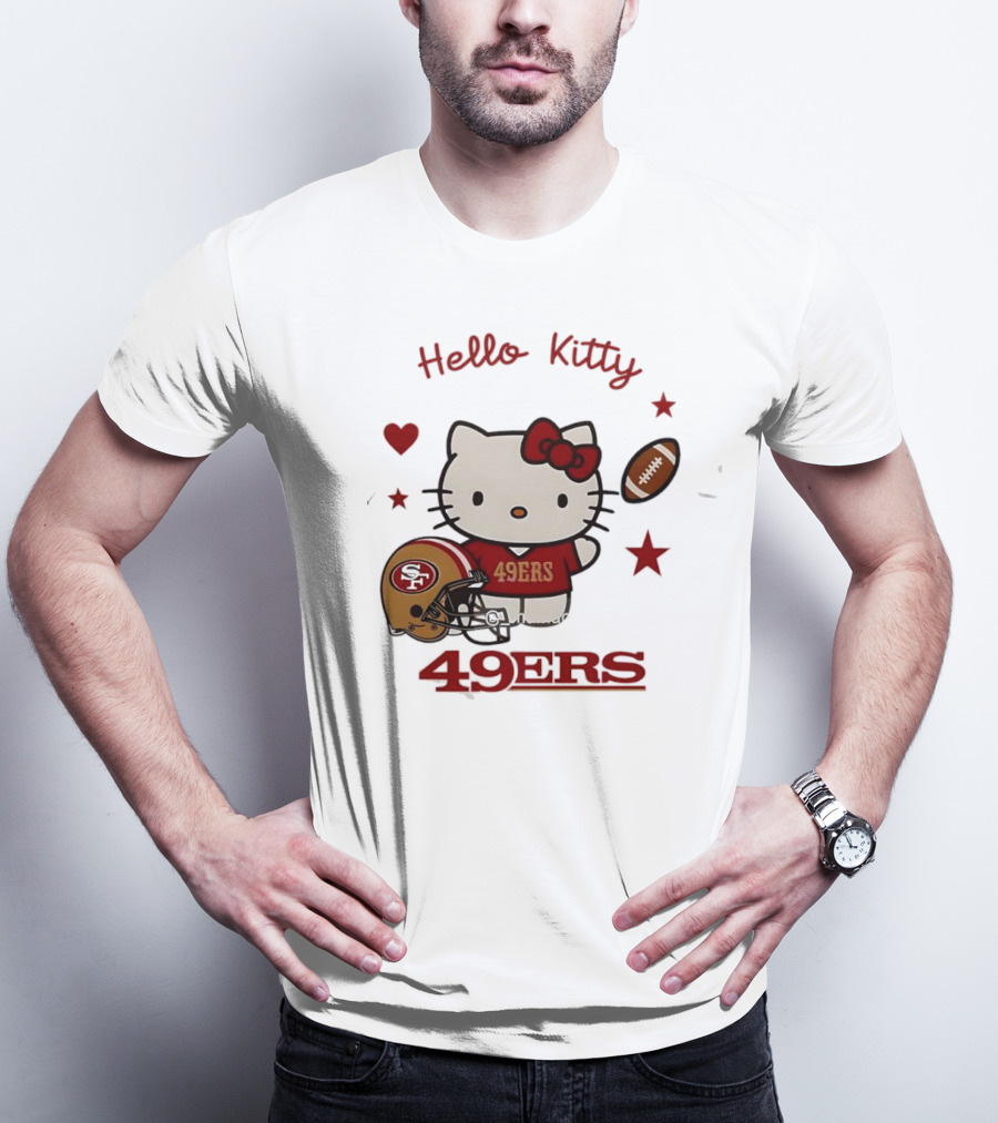 Hello Kitty 49ers Collaboration San Francisco Football Helmet T-Shirt