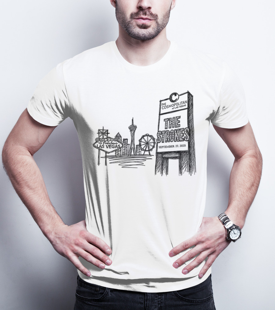 Las Vegas Landmarks Neon Sign Skyline 2025 T-Shirt