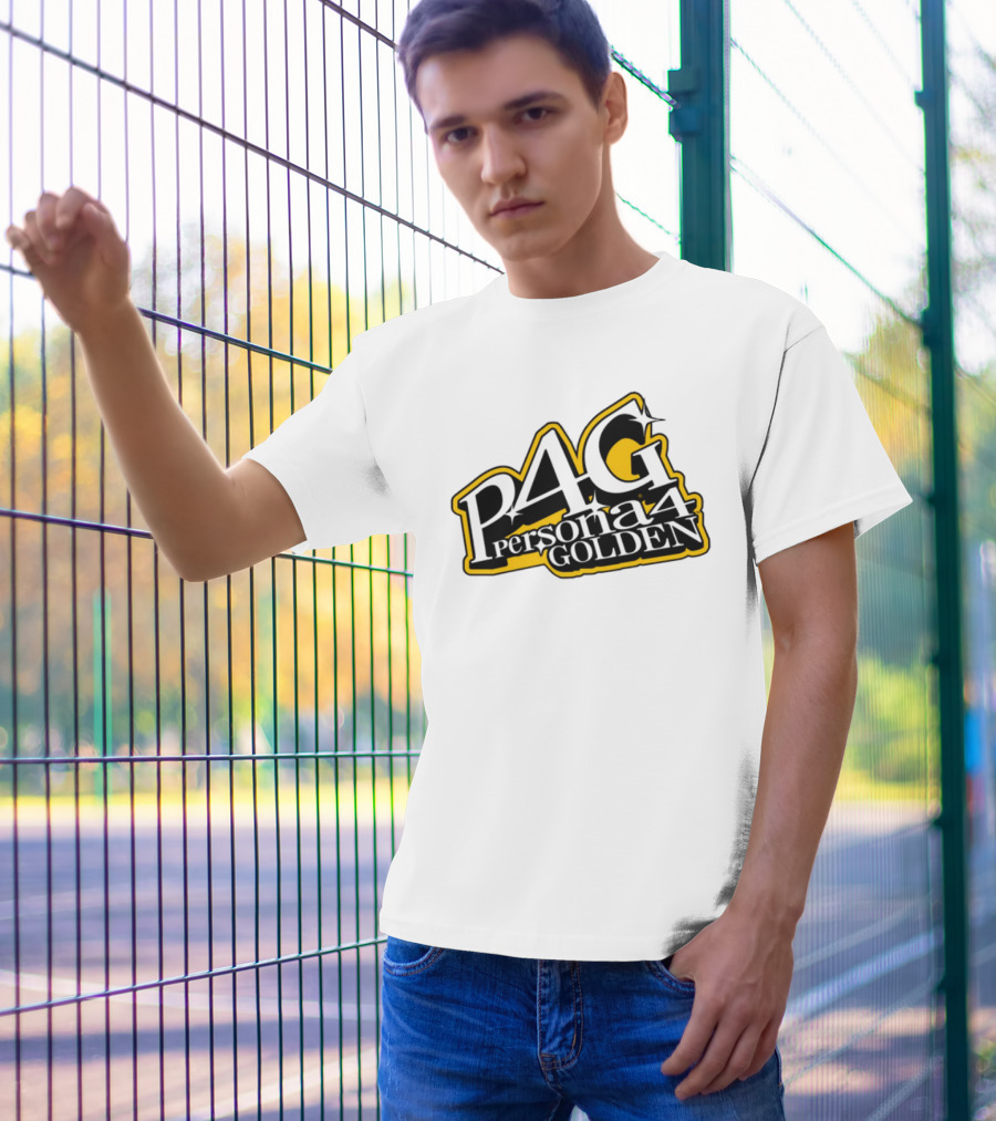 Persona 4 Golden Atlus P4G Yellow Black Text T-Shirt