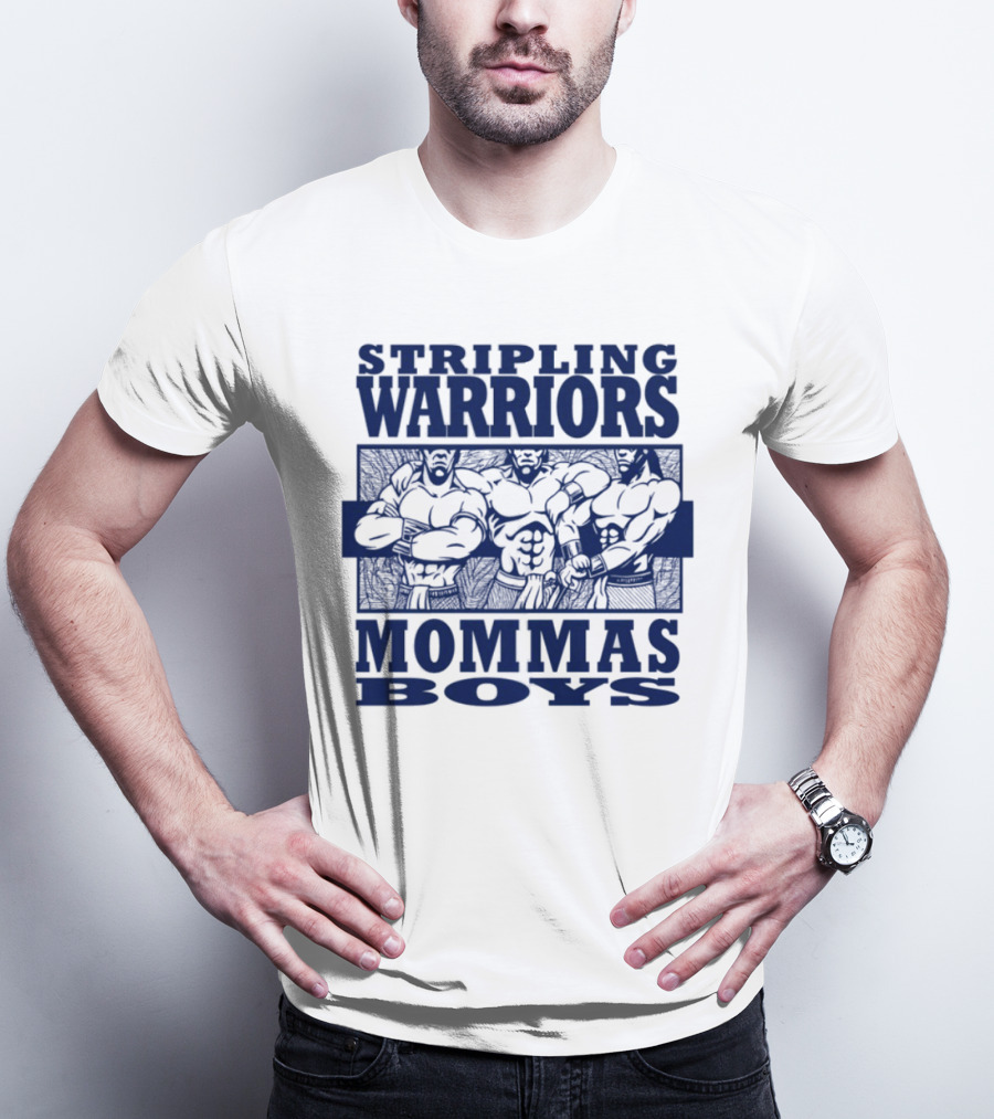 Stripling Warriors Mommas Boys Bold Muscular Figures T-Shirt