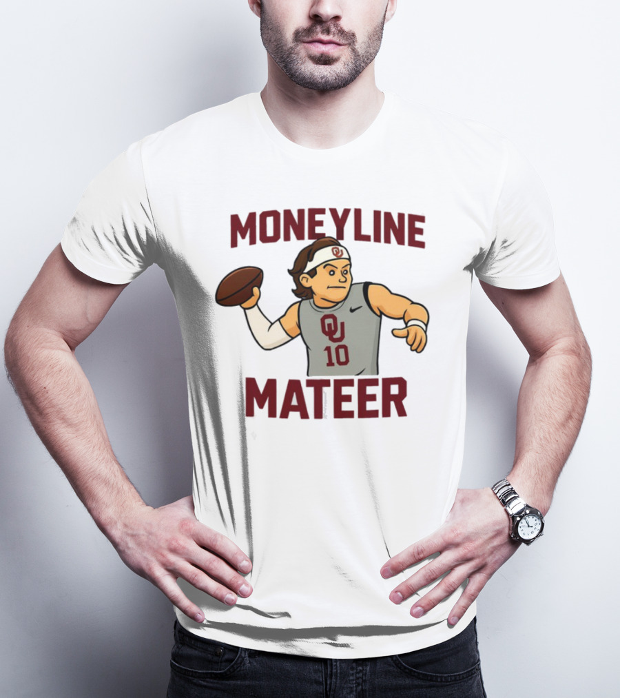 Moneyline Mateer OU Football Throwing Action T-Shirt