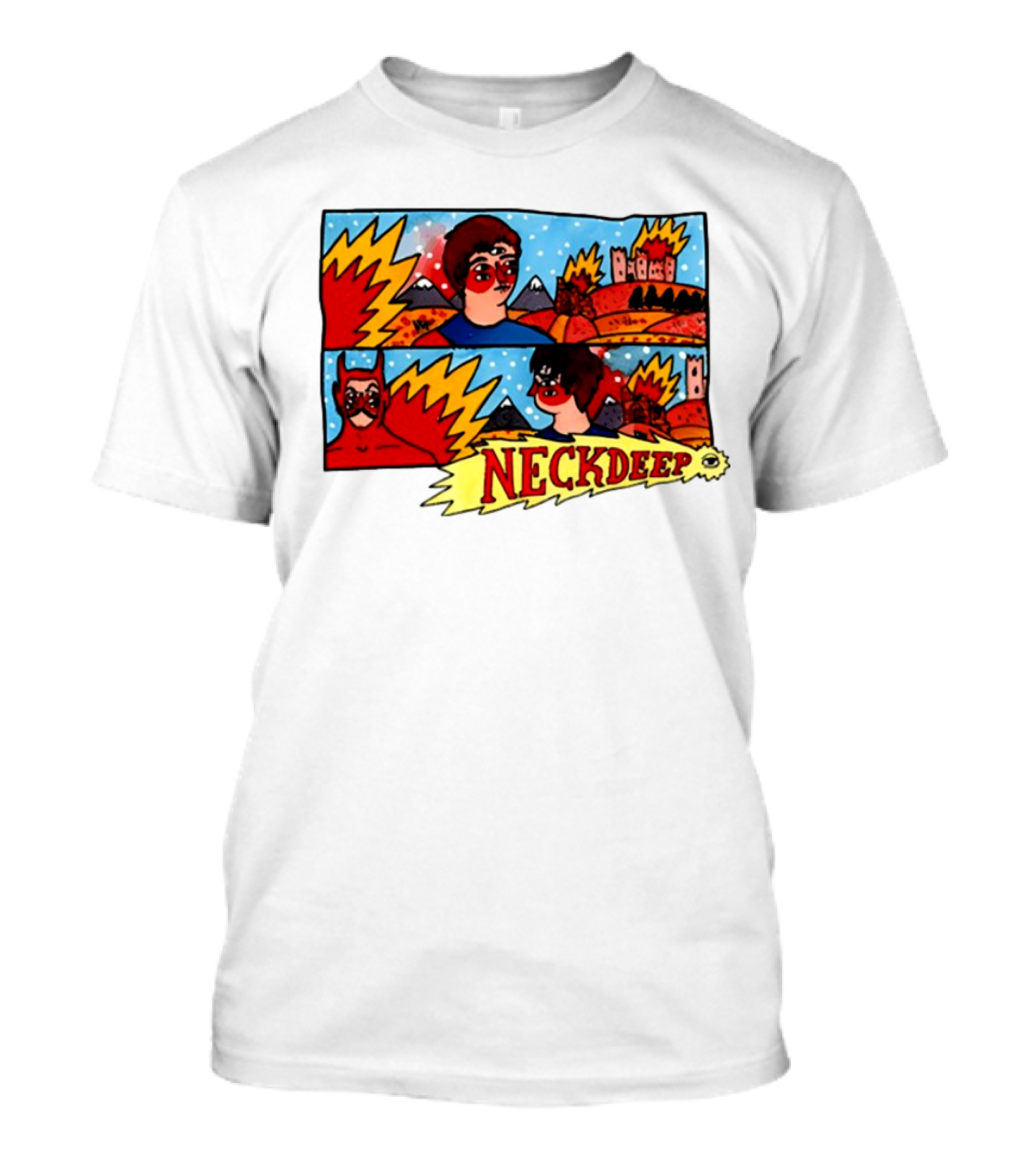 Neckdeepuk Lnotgy 10 Year Album Art Comic Style T-Shirt