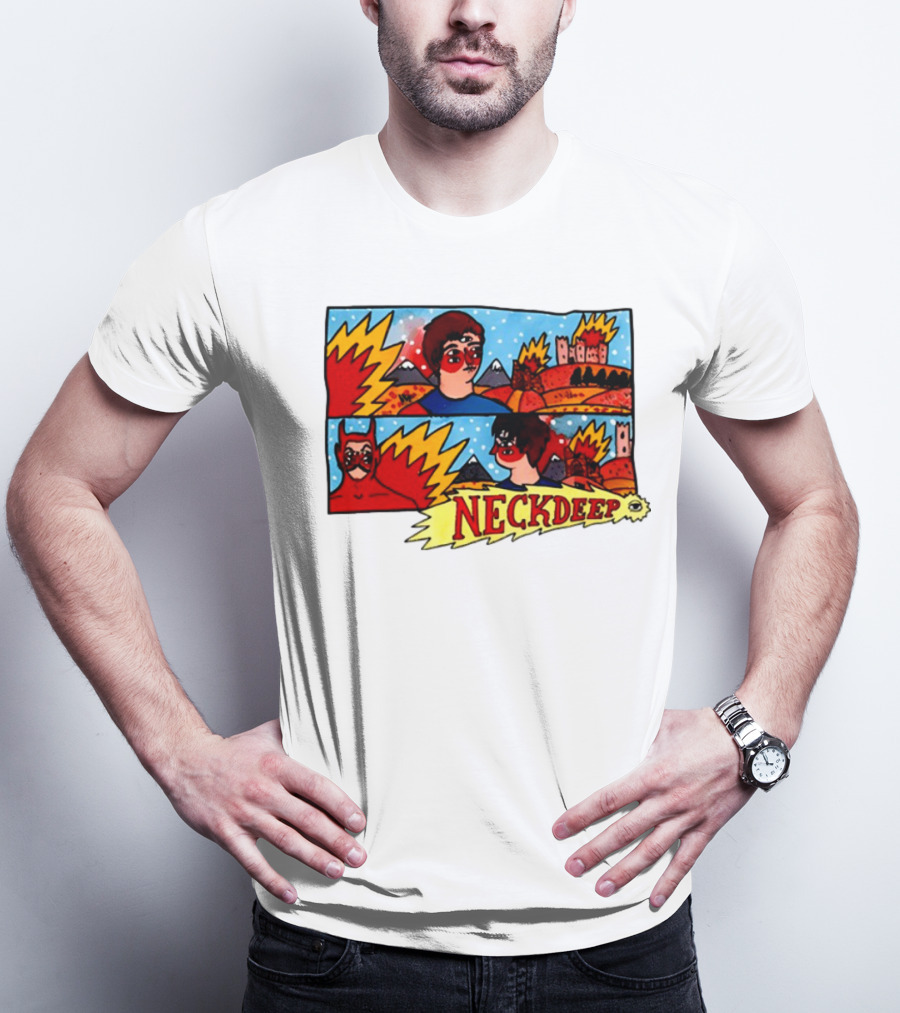 Neckdeepuk Lnotgy 10 Year Album Art Comic Style T-Shirt