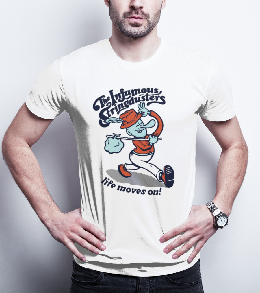 The Infamous Stringdusters Cartoon Character Life Moves On T-Shirt