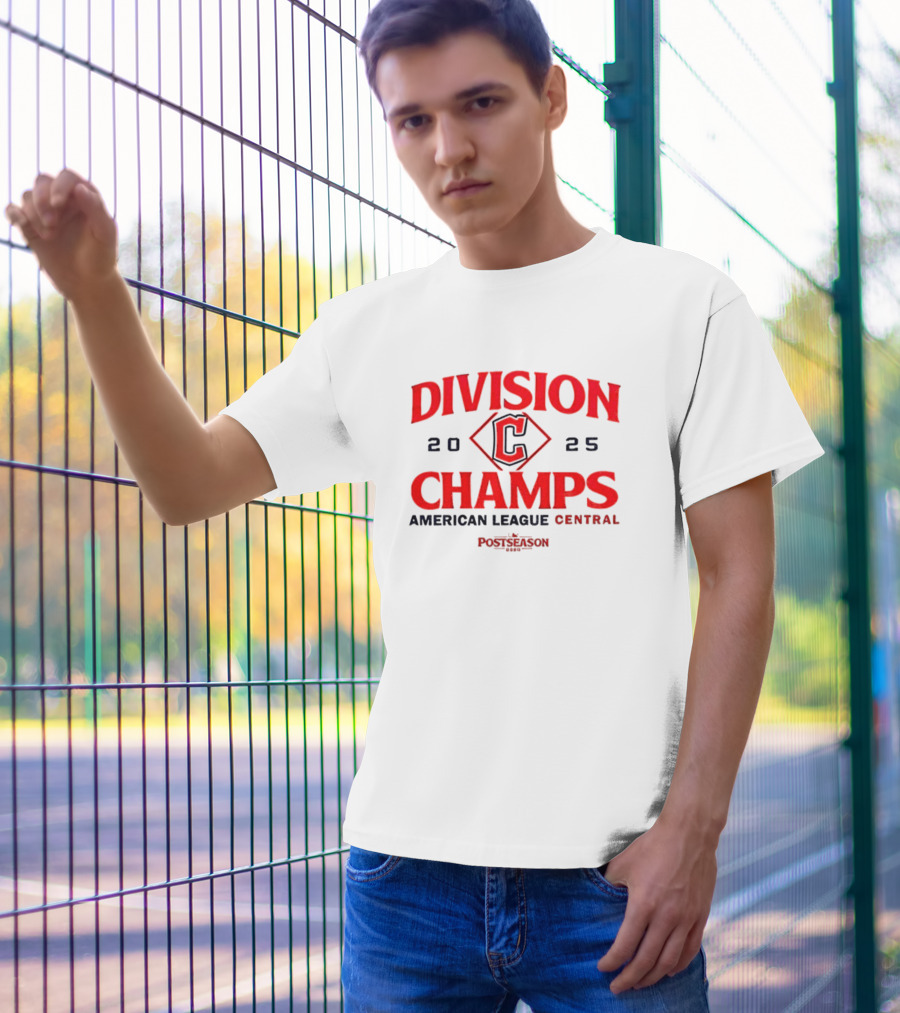 Cleveland Guardians 2025 American League Central Division Champs Postseason T-Shirt