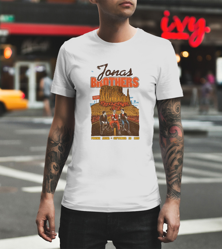 Jonas Brothers Phoenix Arena September 29 2025 Arizona Concert Cactus City Skyway T-Shirt