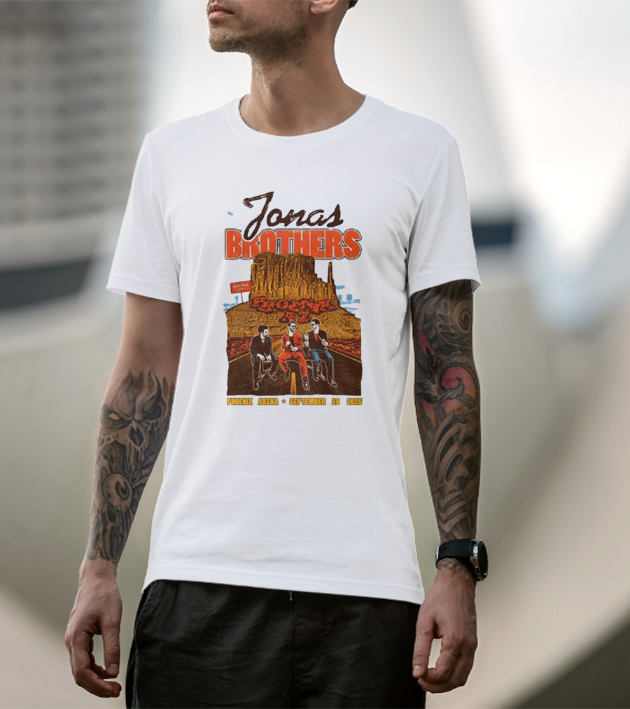 Jonas Brothers Phoenix Arena September 29 2025 Arizona Concert Cactus City Skyway T-Shirt