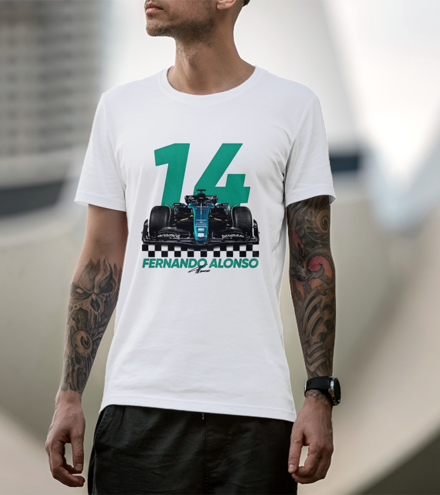 Fernando Alonso 14 F1 Racing Legend Signature Motorsport Fan T-Shirt