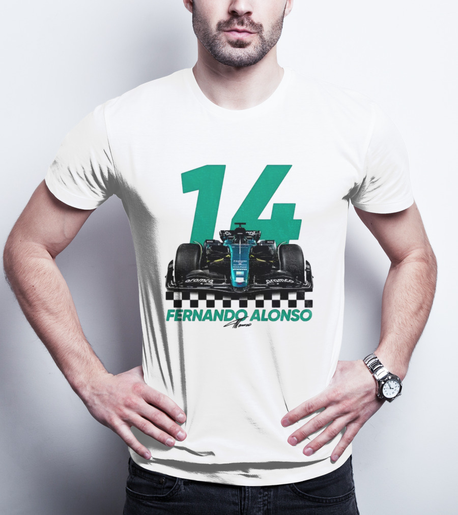 Fernando Alonso 14 F1 Racing Legend Signature Motorsport Fan T-Shirt