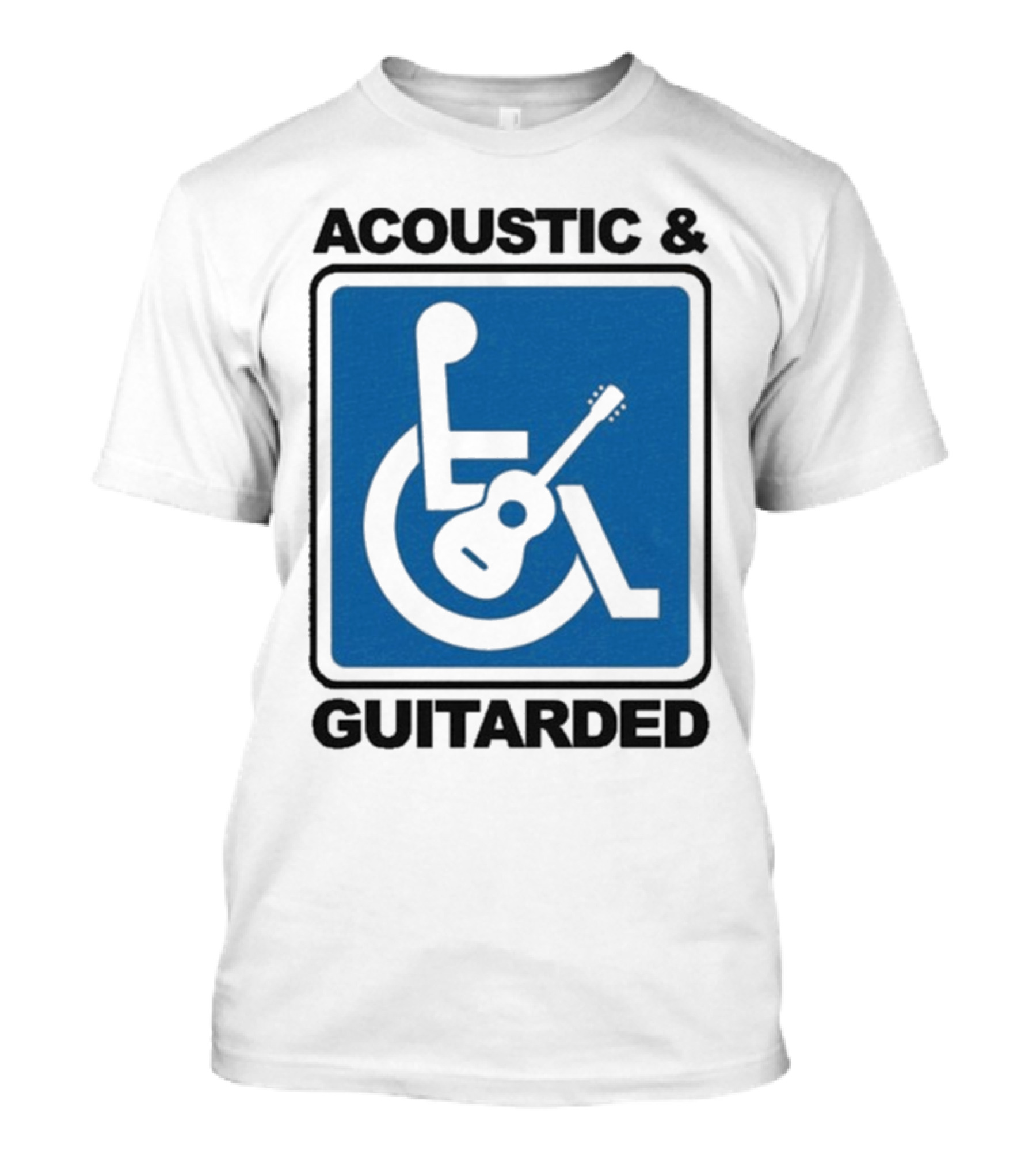 Acoustic And Guitarded Wheelchair Symbol Guitar Icon T-Shirt