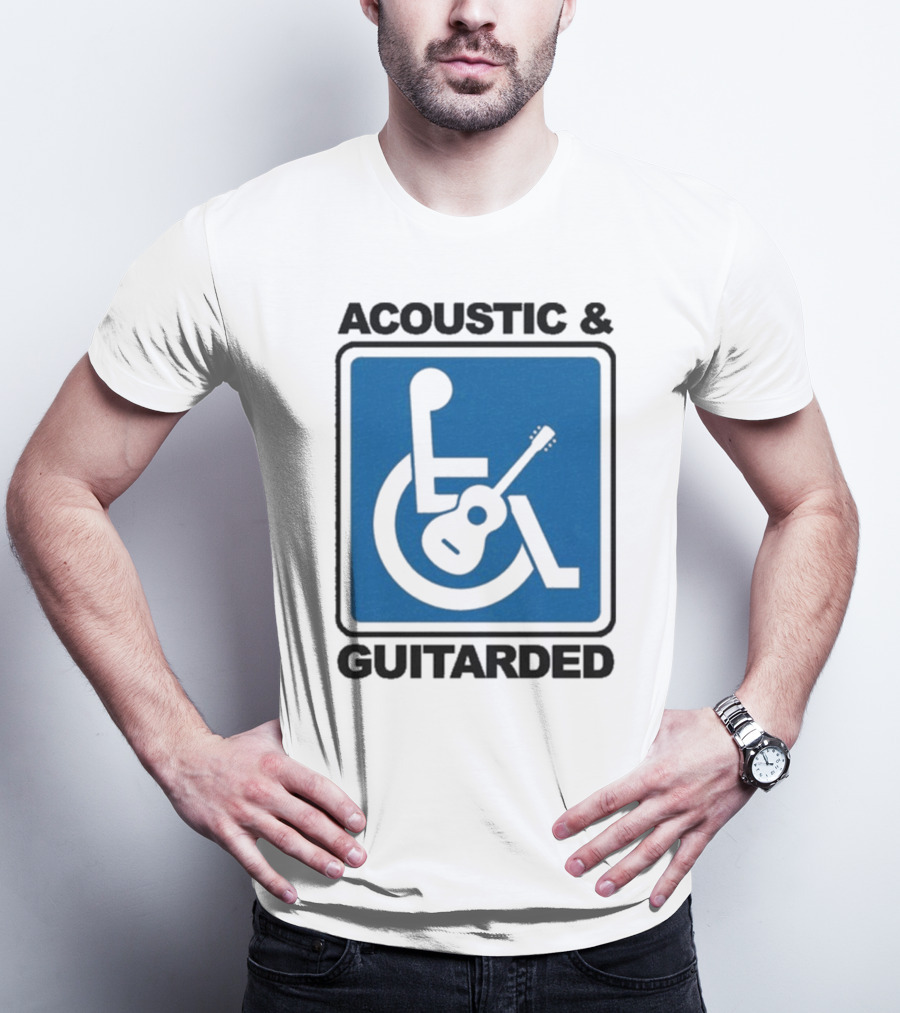 Acoustic And Guitarded Wheelchair Symbol Guitar Icon T-Shirt