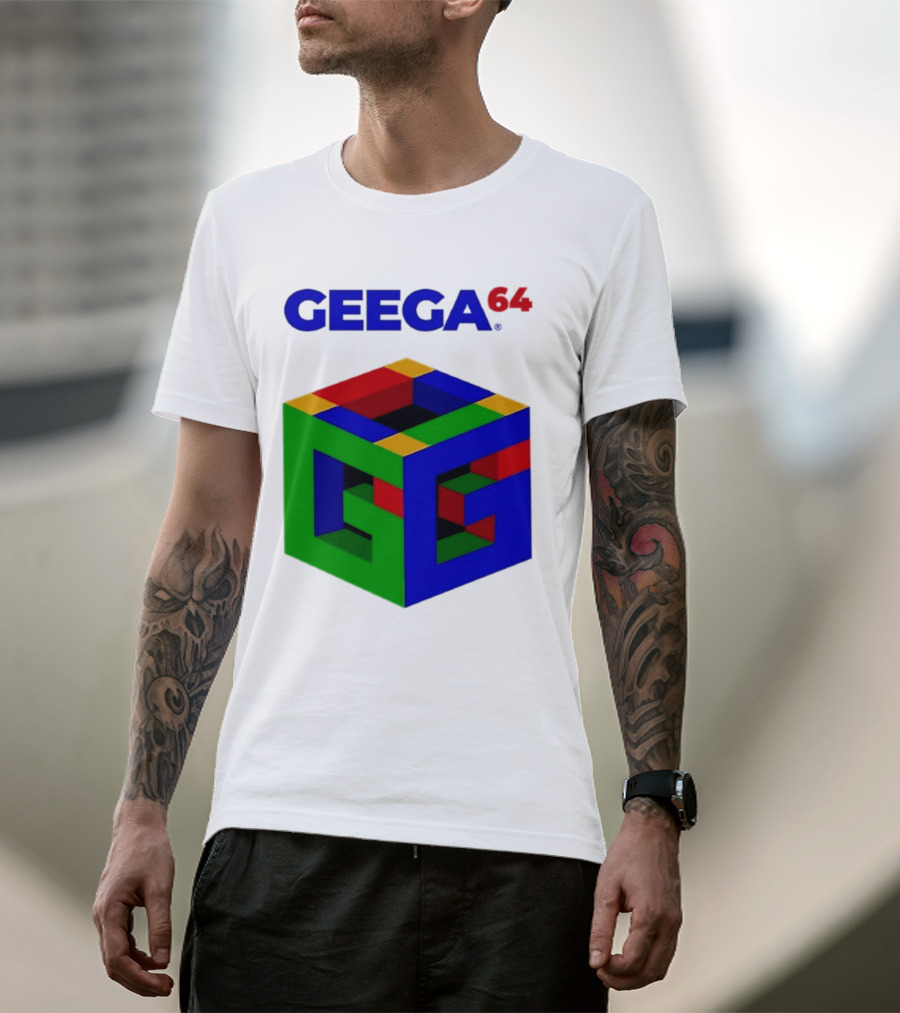 Geega 64 Cube Illusion Design T-Shirt