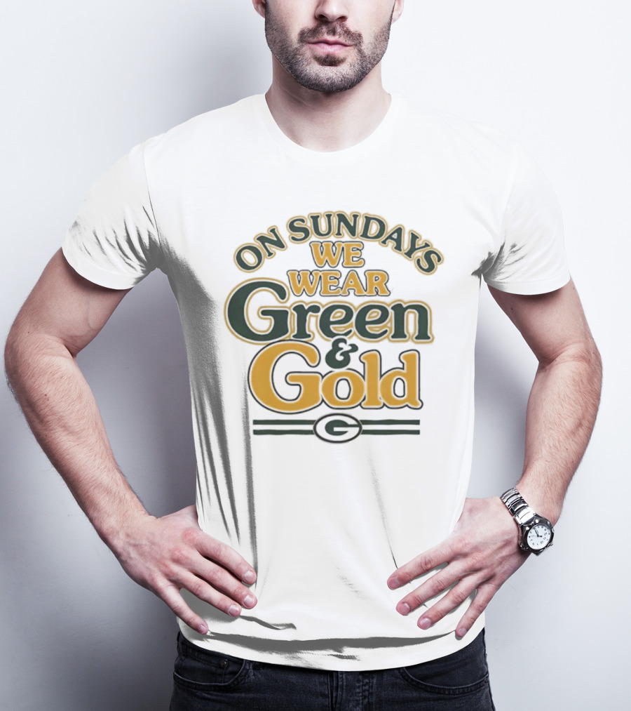 On Sundays We Wear Green And Gold Packers Fan Gear T-Shirt