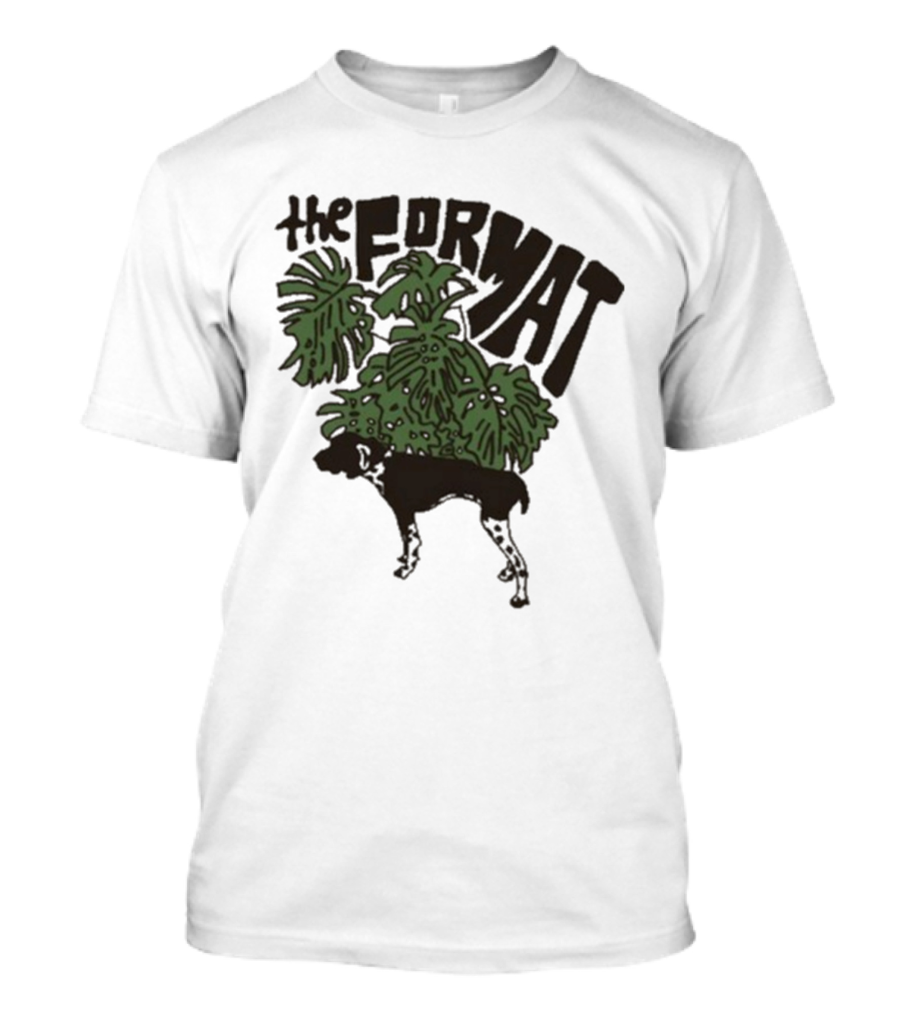 The Format Tropical Leaves And Dog Mustard T-Shirt