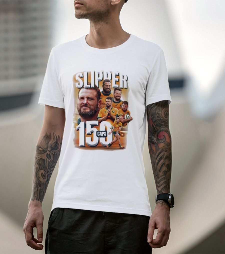 Wallaby Slipper 150 Caps Rugby Milestone Celebration T-Shirt