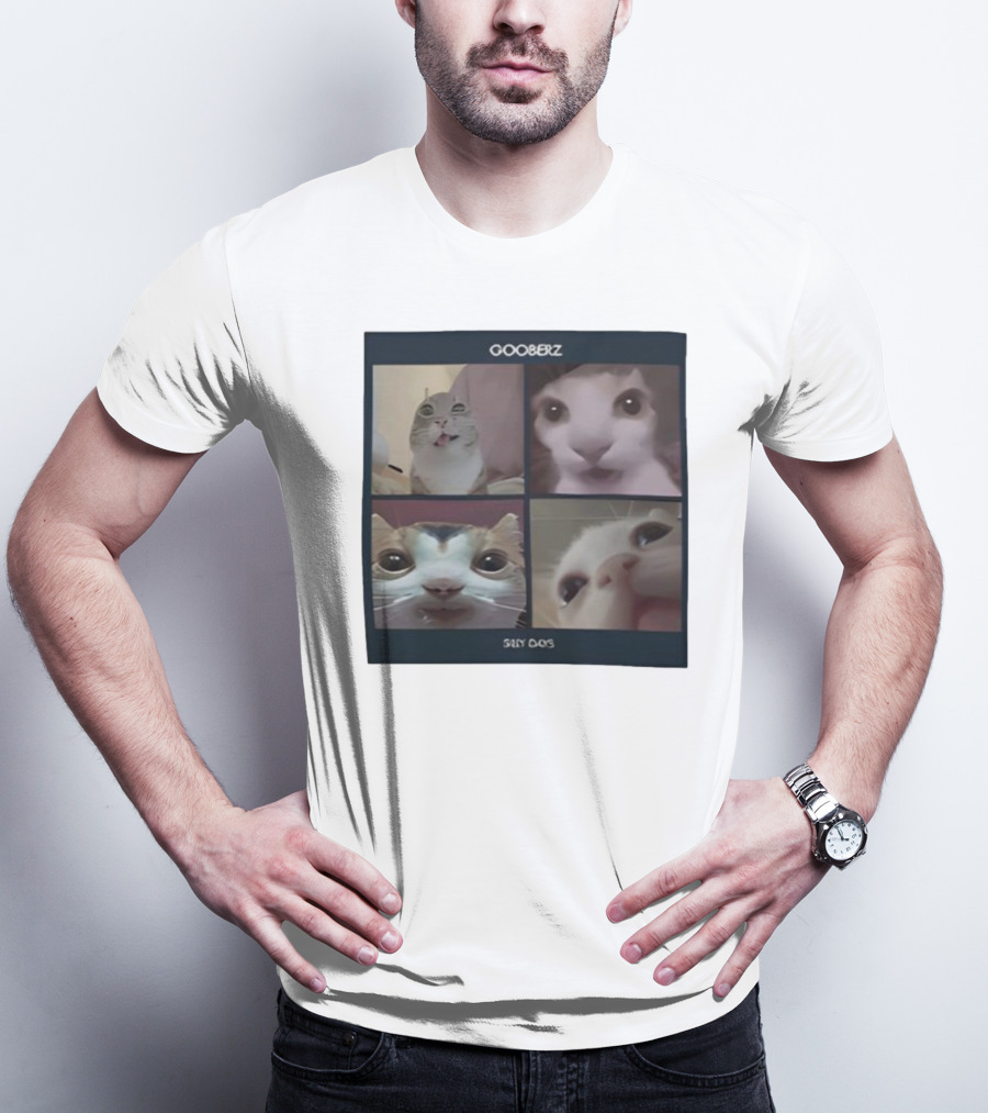 Gooberz Silly Days Funny Cat Faces Collage T-Shirt
