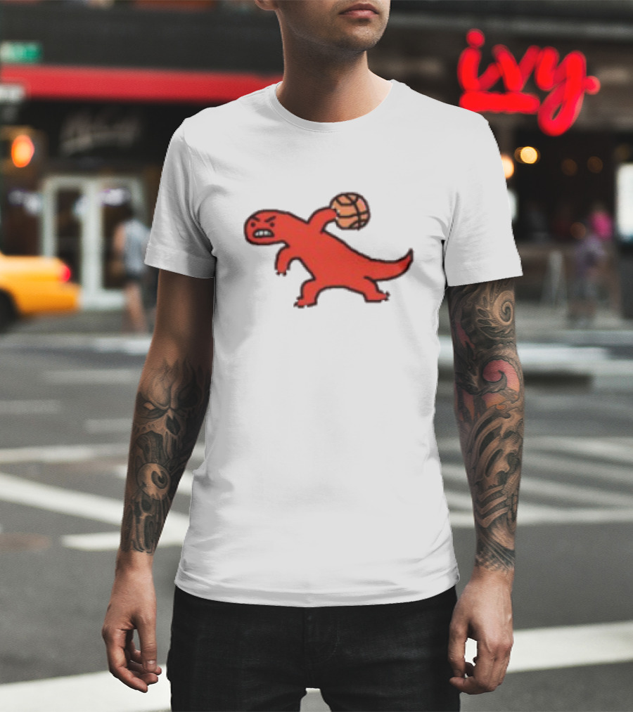 Dino Paint Luxe Red Dinosaur Basketball T-Shirt