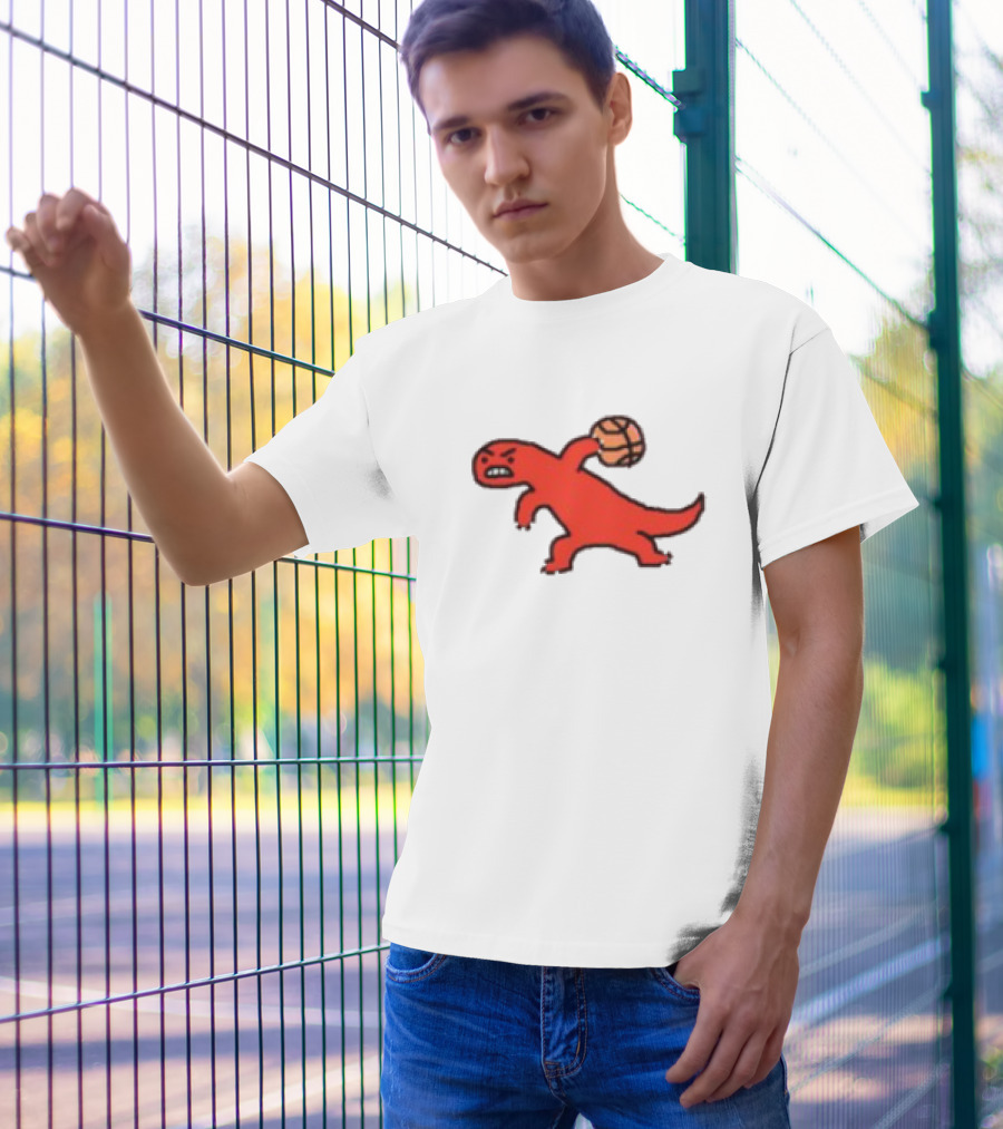 Dino Paint Luxe Red Dinosaur Basketball T-Shirt