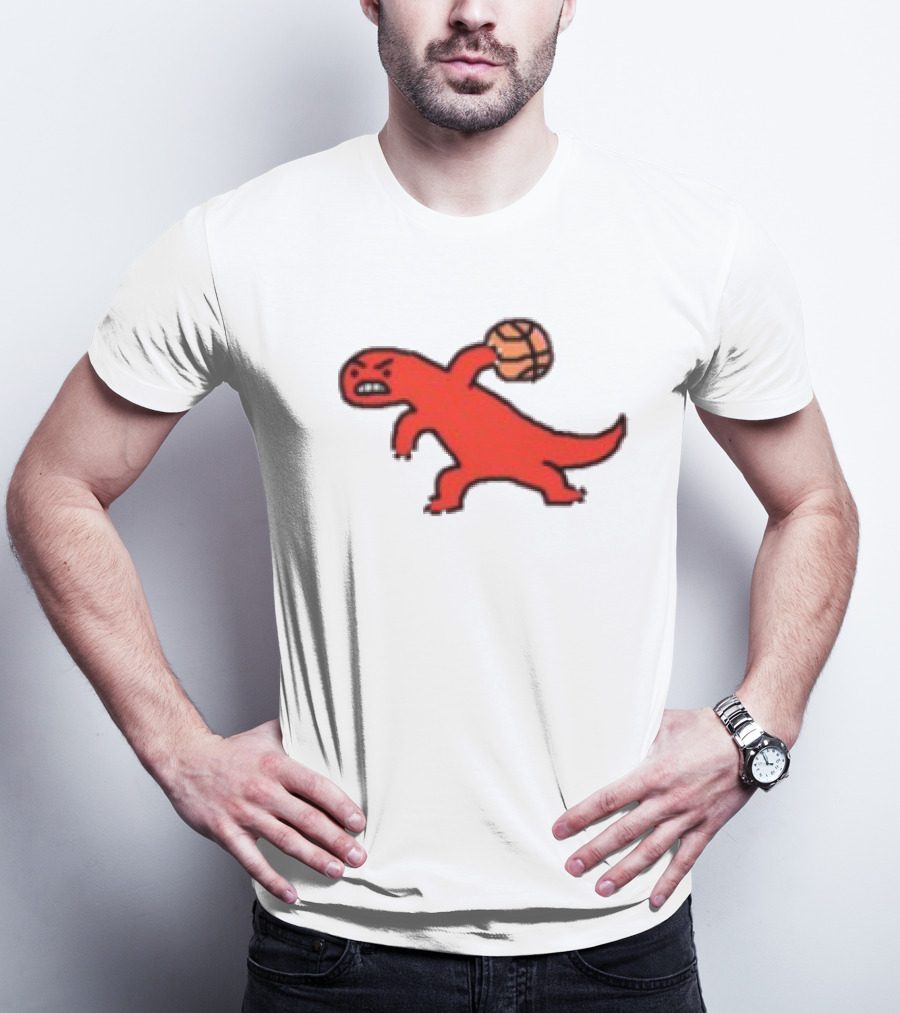 Dino Paint Luxe Red Dinosaur Basketball T-Shirt