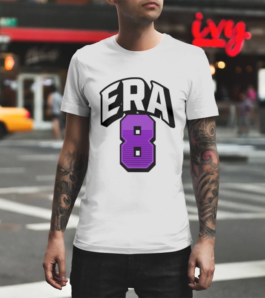 ERA8 Lamar Jackson Purple Number 8 Sports Style T-Shirt