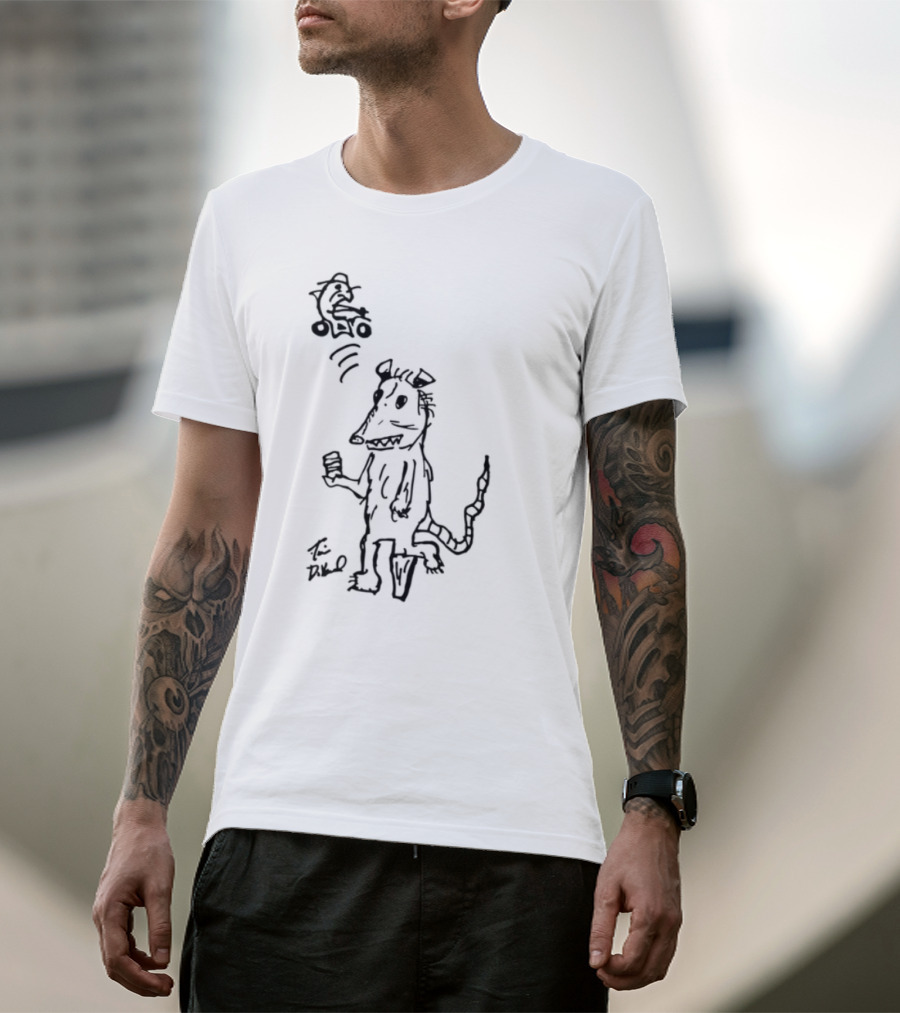 Possum Peg Leg Pirate Drawing T-Shirt