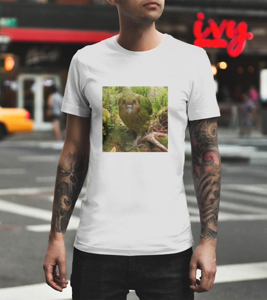 Shearling Kakapo Bird In Forest Habitat T-Shirt