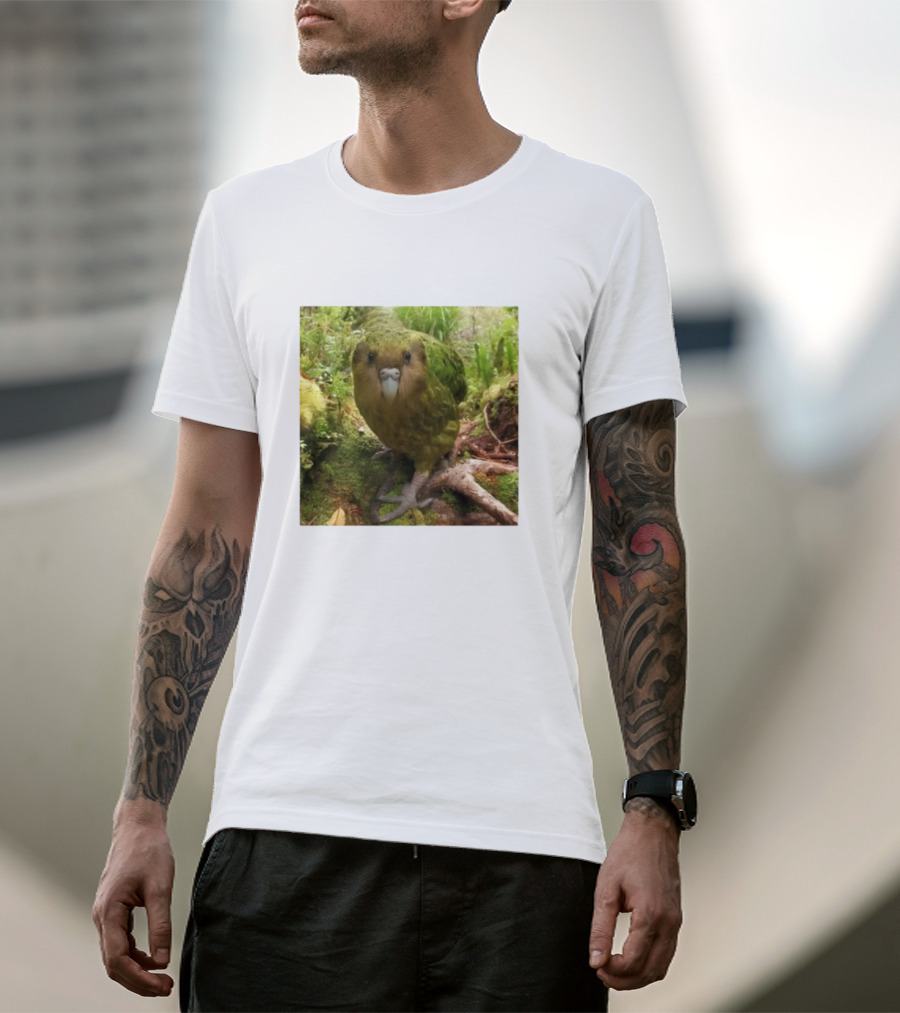 Shearling Kakapo Bird In Forest Habitat T-Shirt