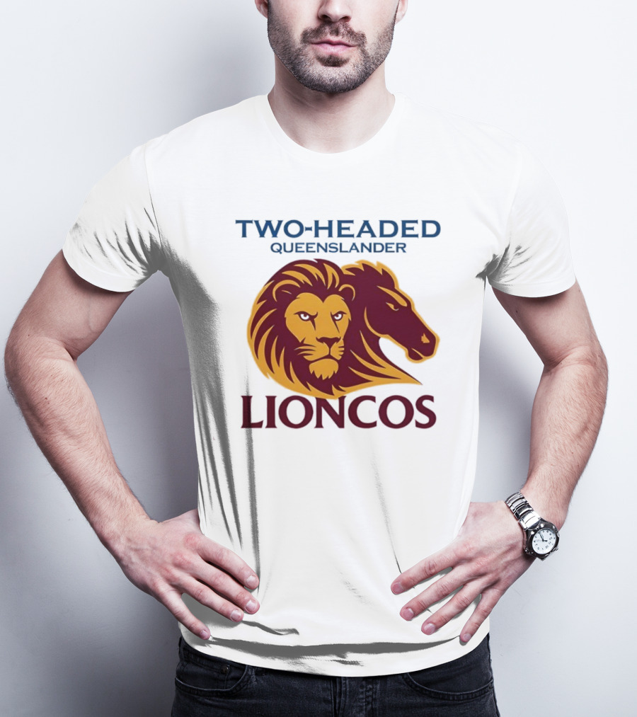 Two Headed Queenslander Lioncos Lion And Horse Head T-Shirt