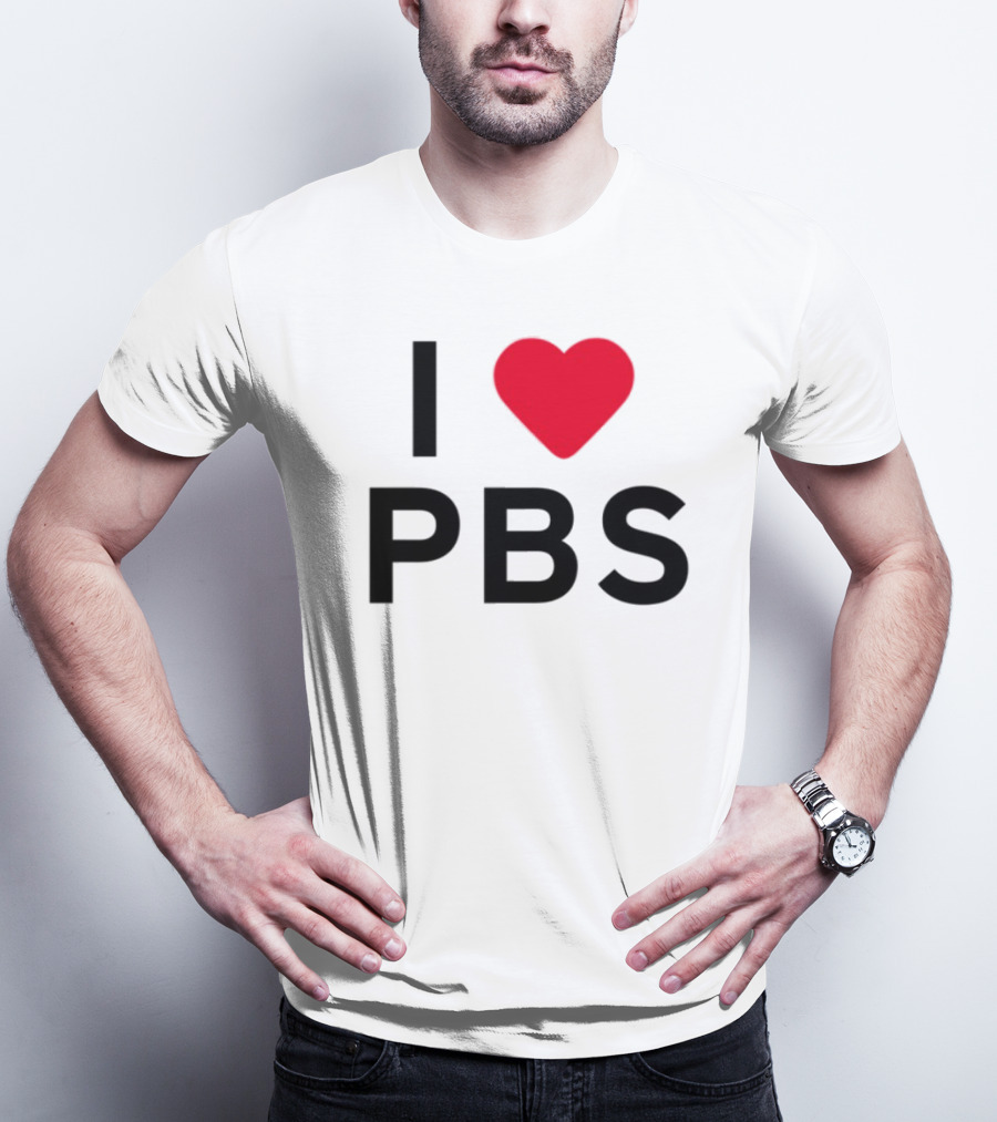 I Love PBS Classic Logo Heart Icon Fan Favorite T-Shirt