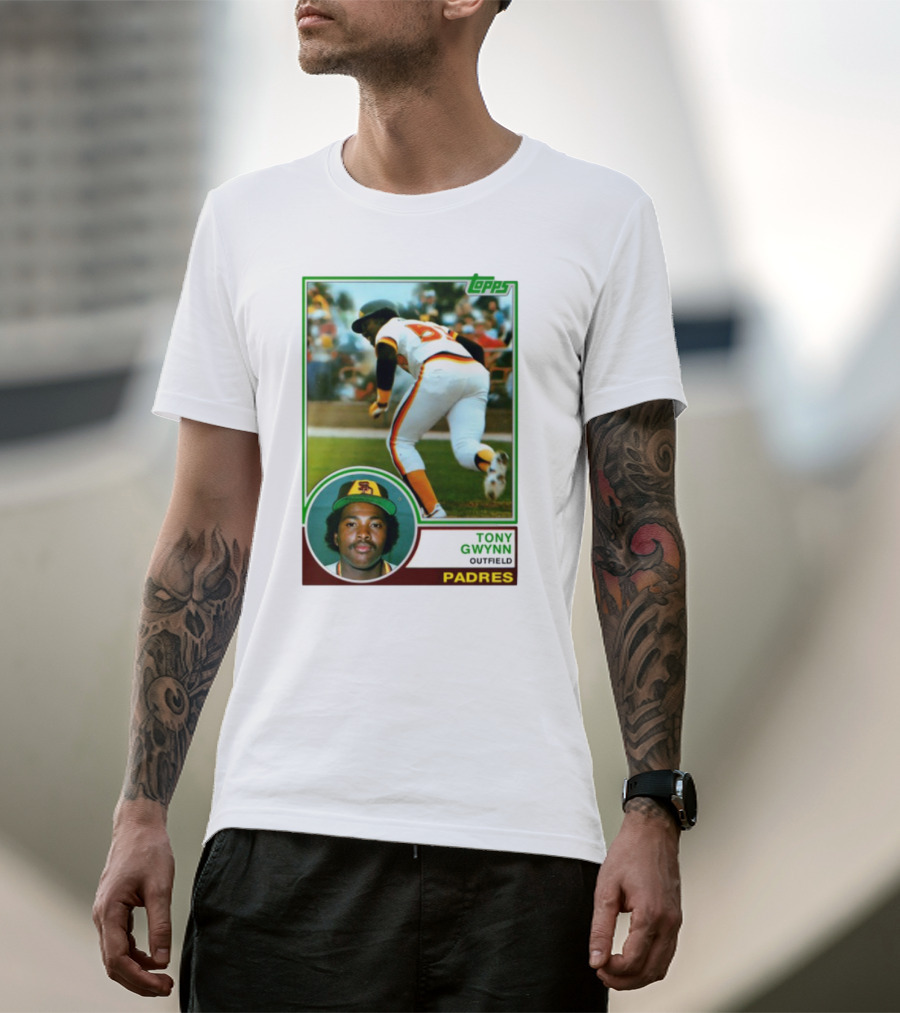 Topps Tony Gwynn Outfield Padres Baseball Card T-Shirt