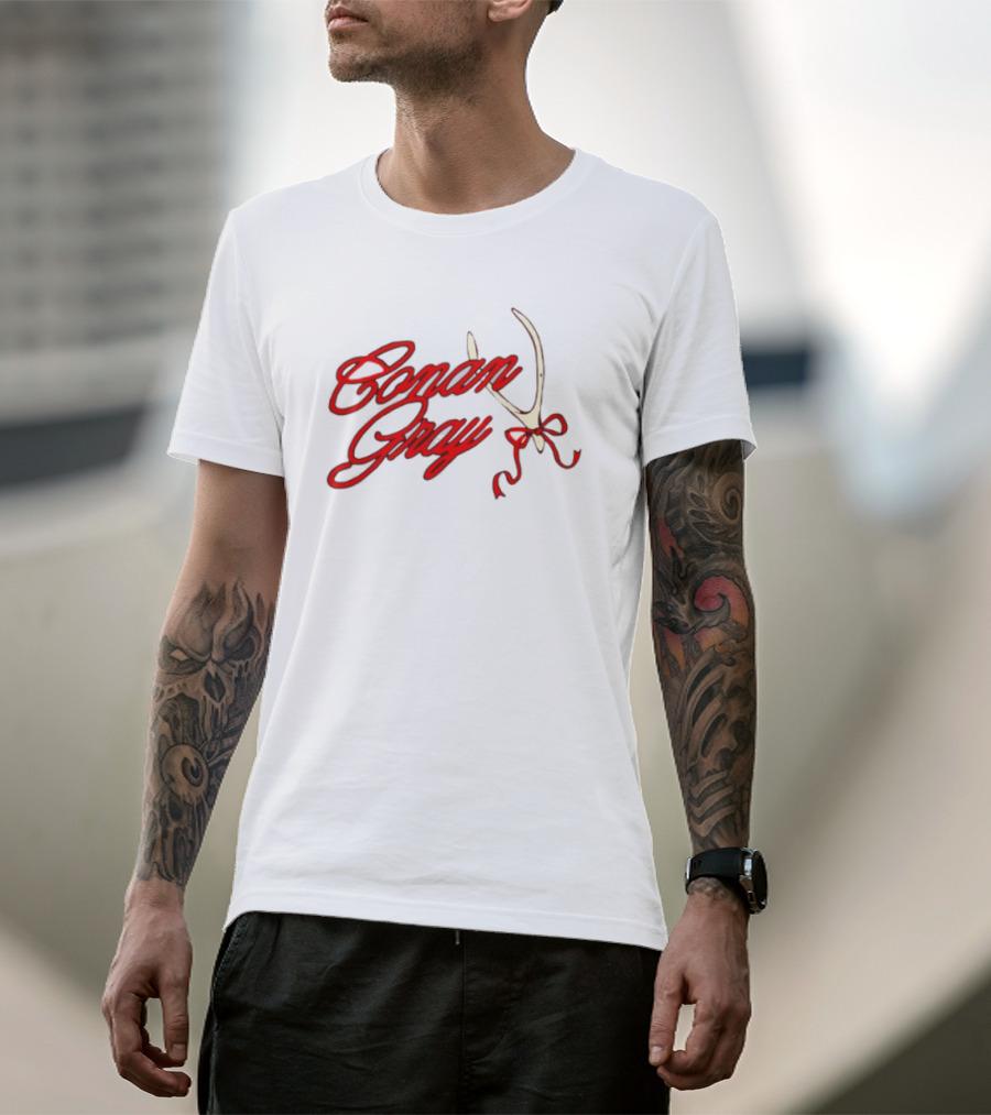 Conan Gray Red Script Wishbone Ribbon T-Shirt