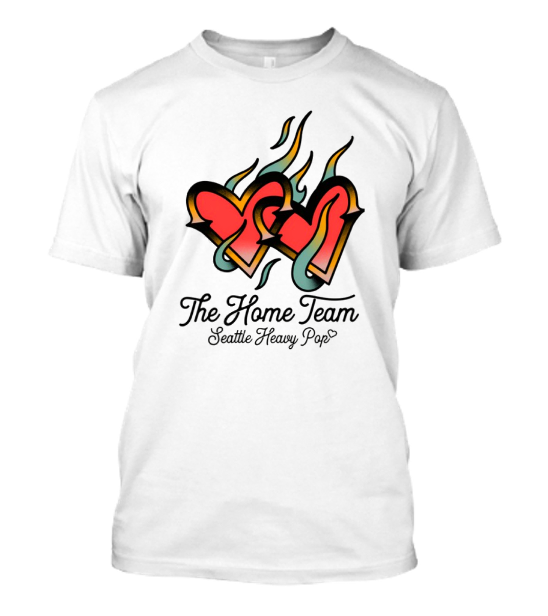 The Home Team Seattle Heavy Pop Burning Hearts T-Shirt