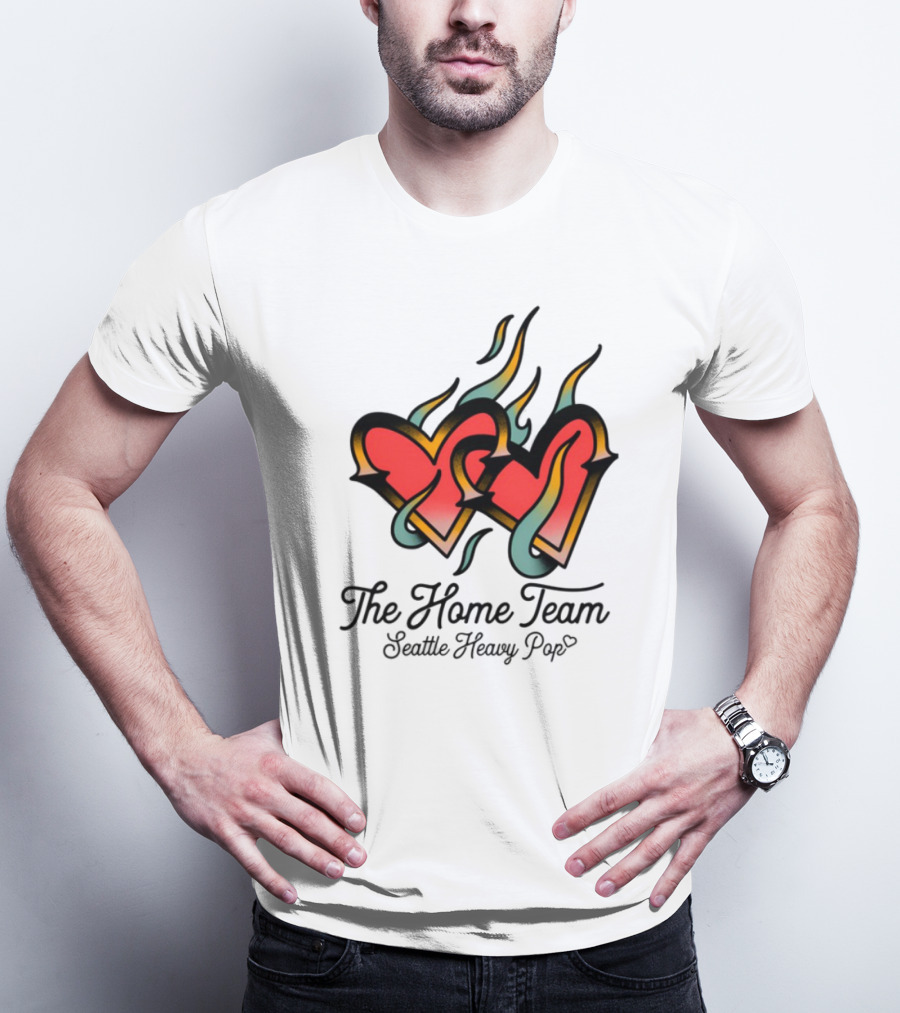The Home Team Seattle Heavy Pop Burning Hearts T-Shirt