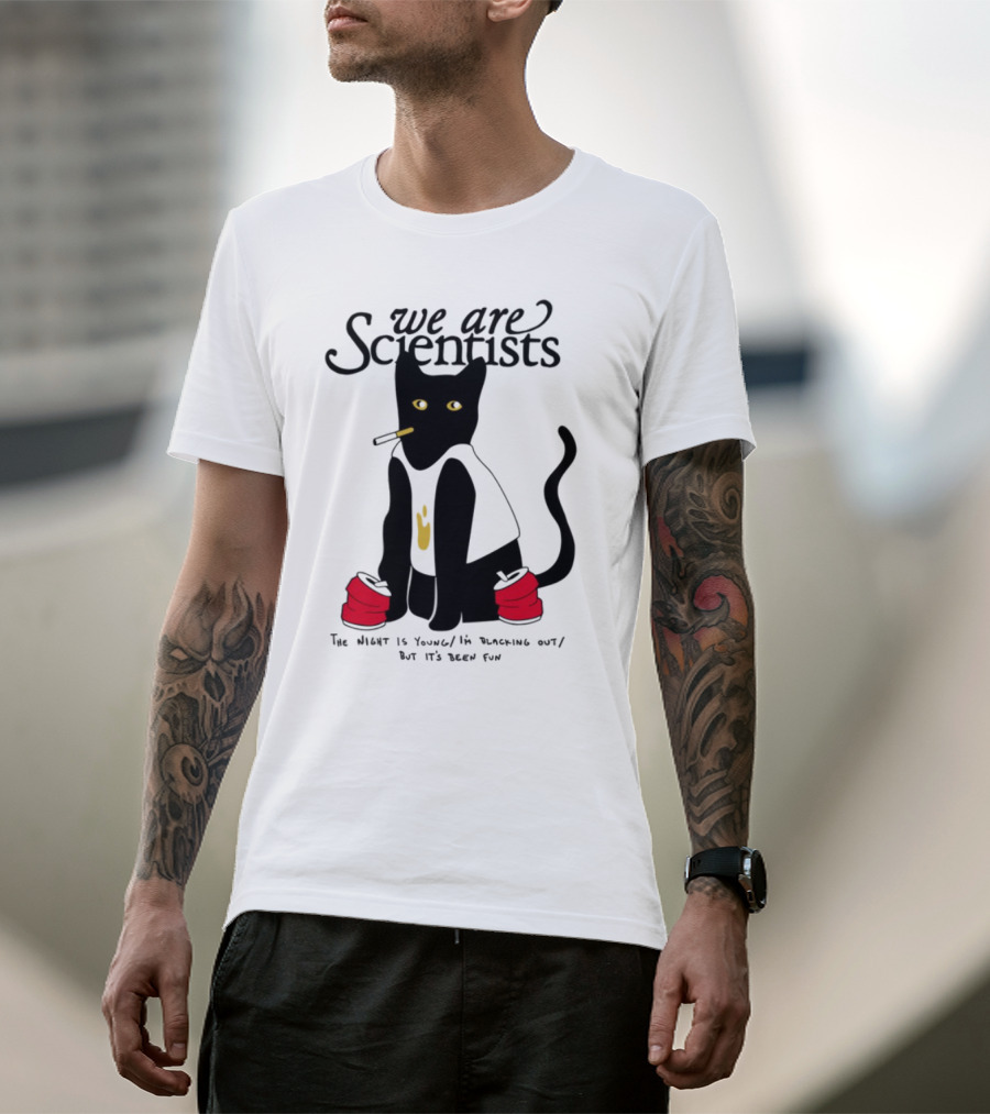 We Are Scientists Washed Up Cat Smoking Red Shoes This Scene Is Dead T-Shirt