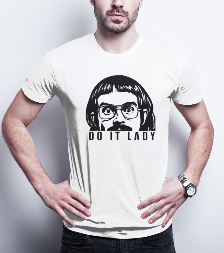 DO IT LADY Peeking Drawing Glasses Face T-Shirt