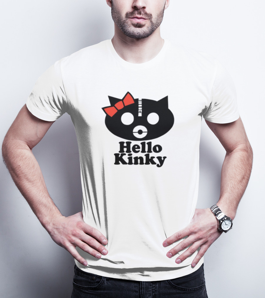 Hello Kinky Kitty With Red Bow Gorillaz T-Shirt