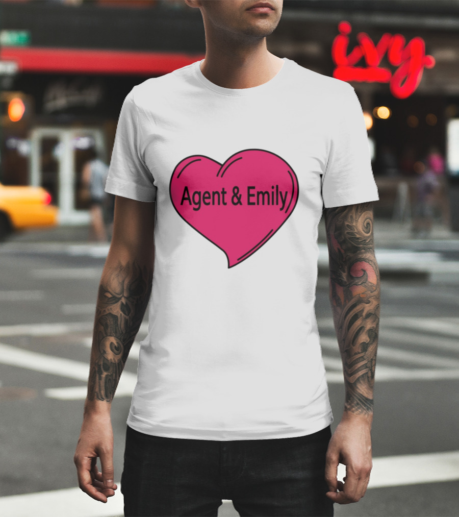 Agent & Emily Pink Heart T-Shirt